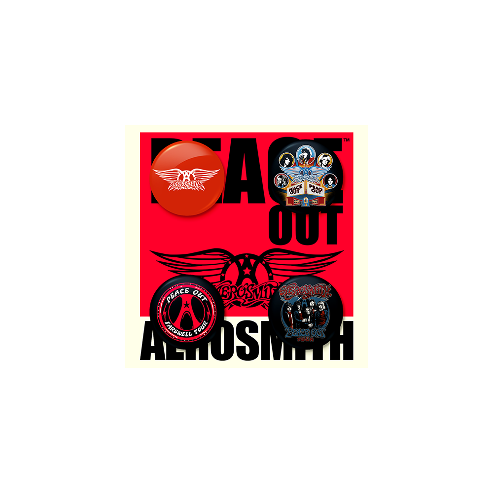 Peace Out Button Set Aerosmith Official Store